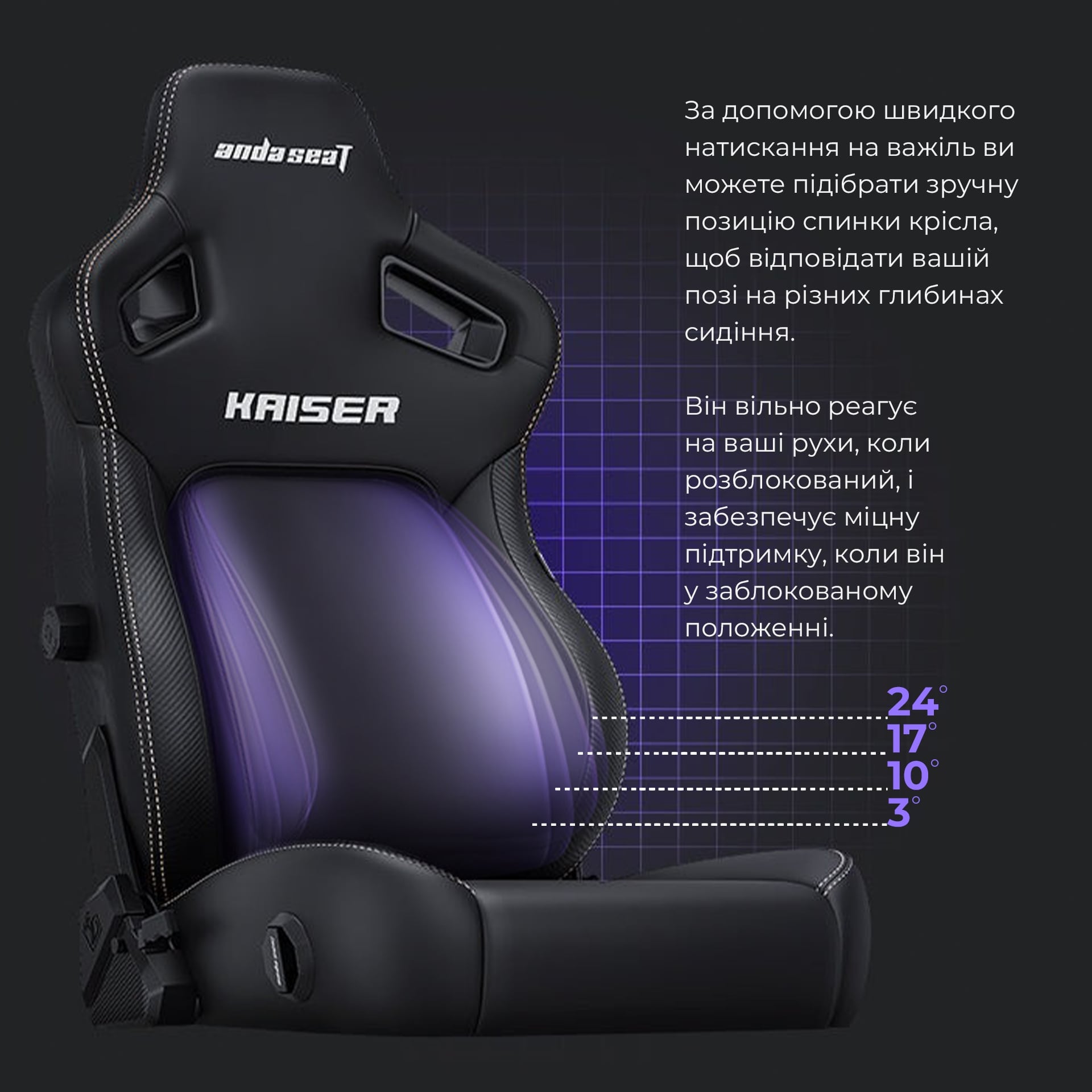 Замовити Anda Seat Kaiser 4 Size L Black Premium PVC - AD12YDDC-L-20-B ...